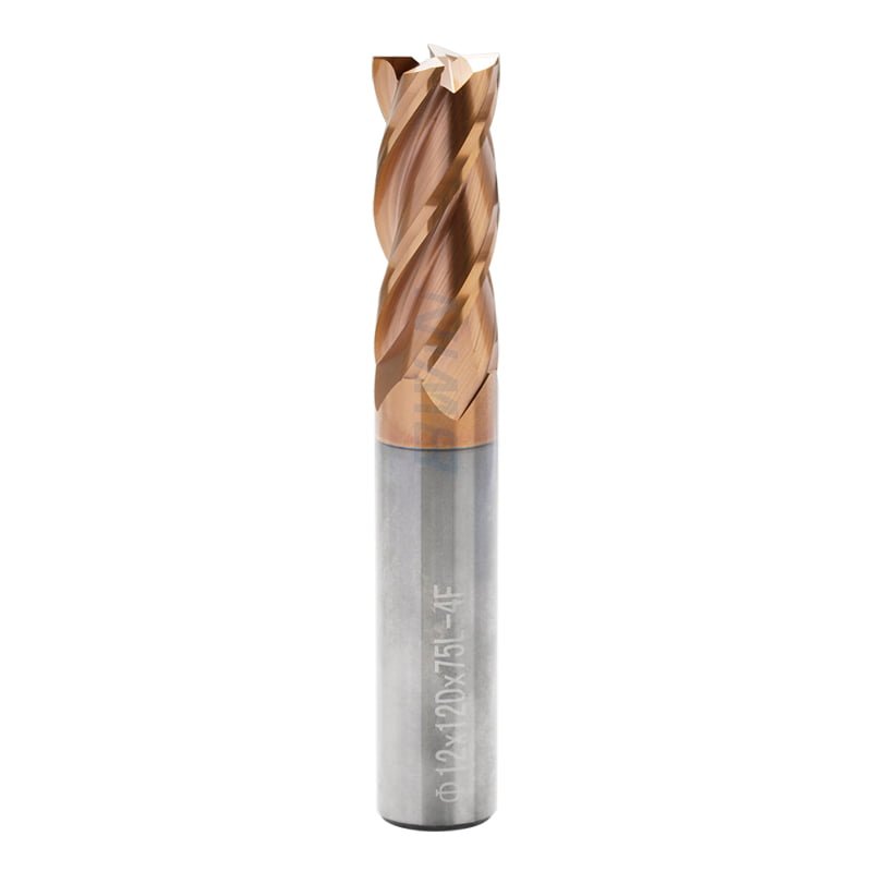 Flat End mill: 12mm Cut Dia, 30mm LOC, 12mm Shank Dia, 75mm OAL, 4 ...